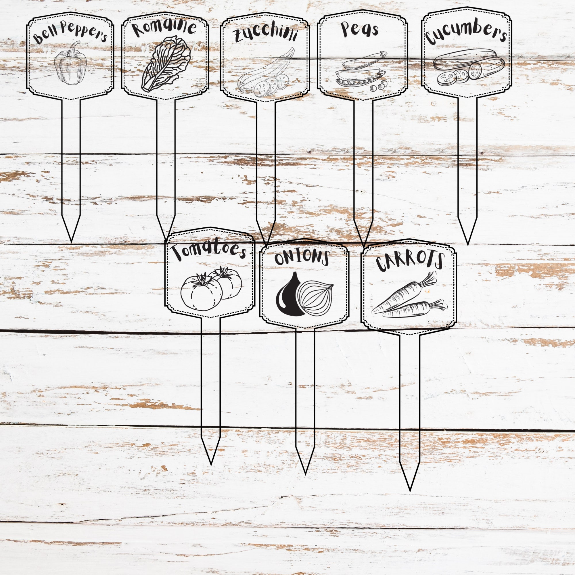 Digital Download Garden Marker SVG, Garden Stakes, Laser Cut File ...