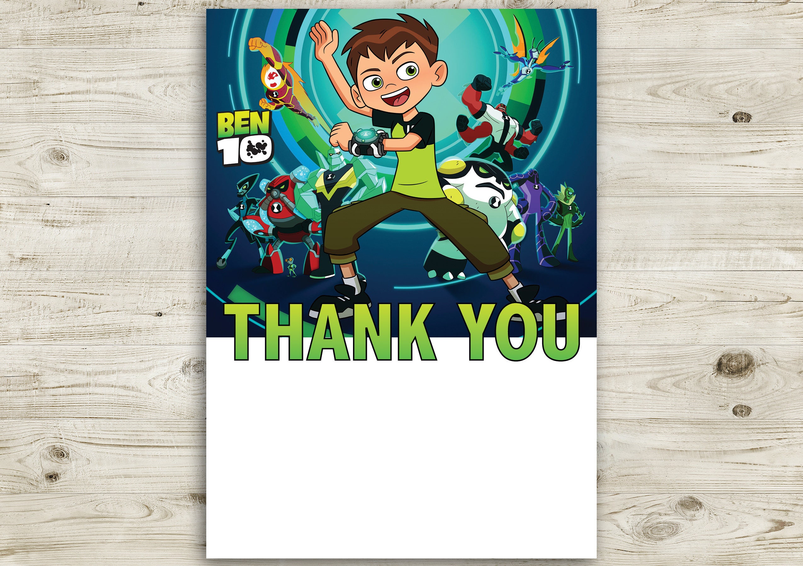 Ben10 Birthday Invitation Digital Ben10 Invitation Ben10 Free Thank You ...