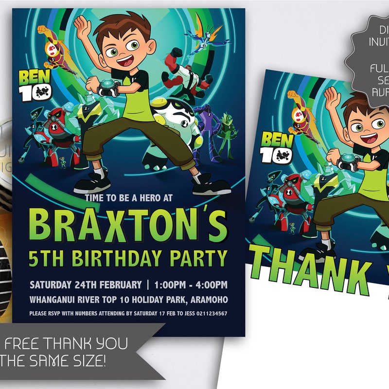 Ben10 Invitation - Etsy