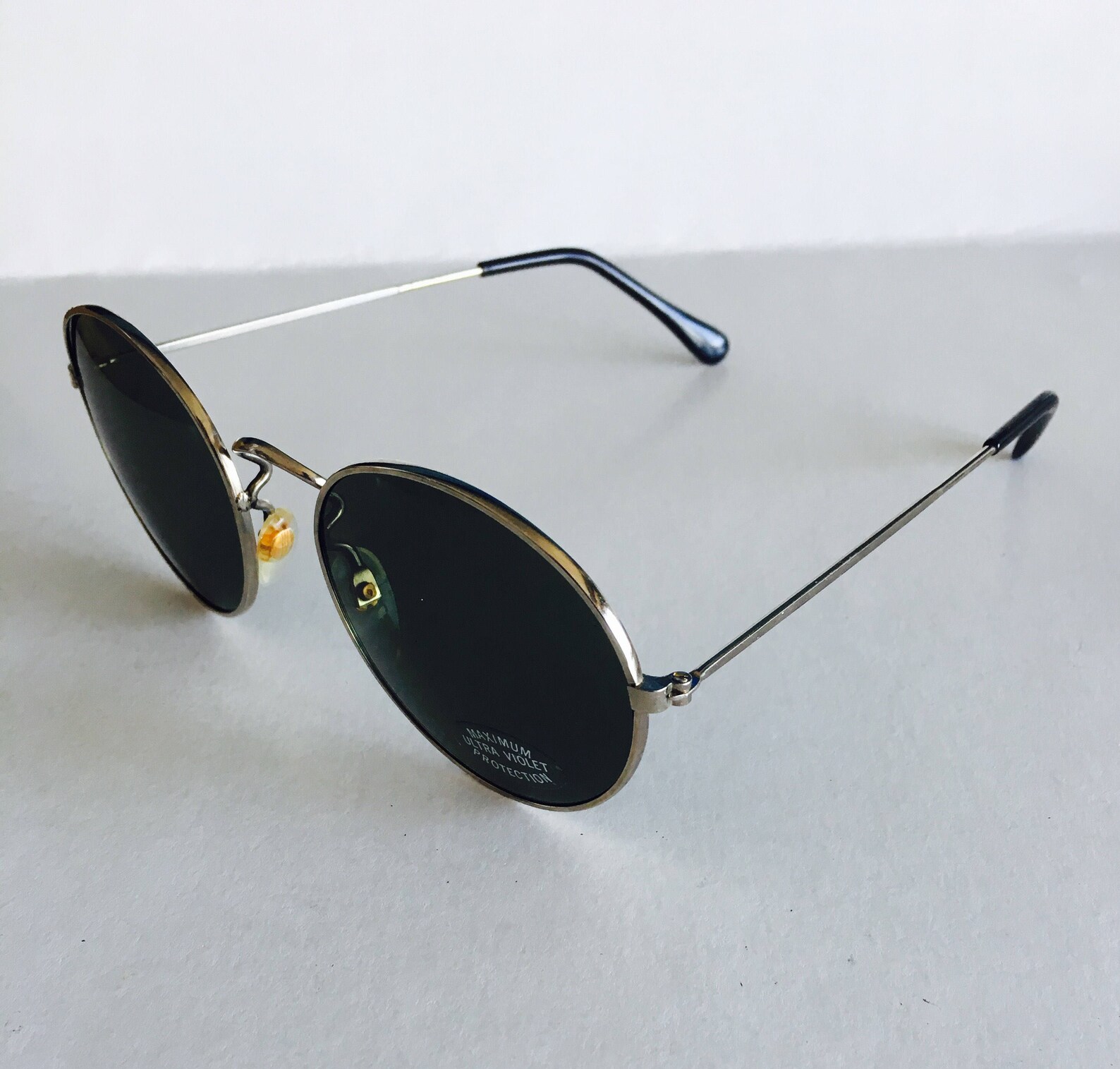 Vintage Silver Round Sunglasses - Etsy