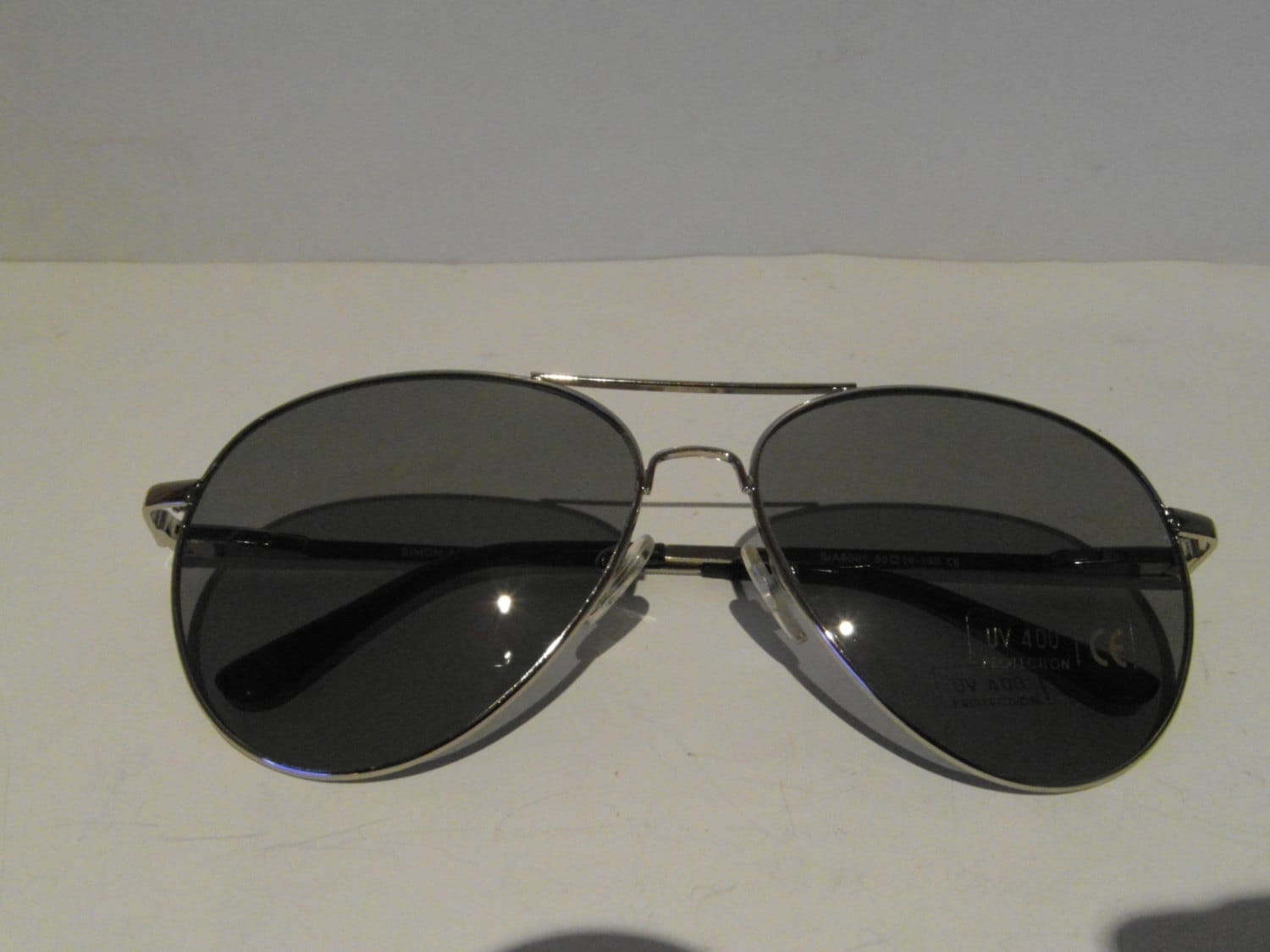 Vintage Shiny Silver Aviator Sunglasses - Etsy