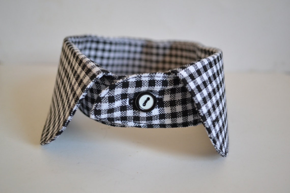 Vintage Black and White Check Pattern Removable Collar - Etsy