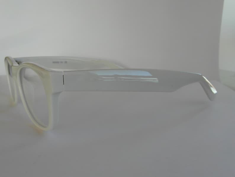 Vintage Shiny White Rectangular Optical Frame - Etsy