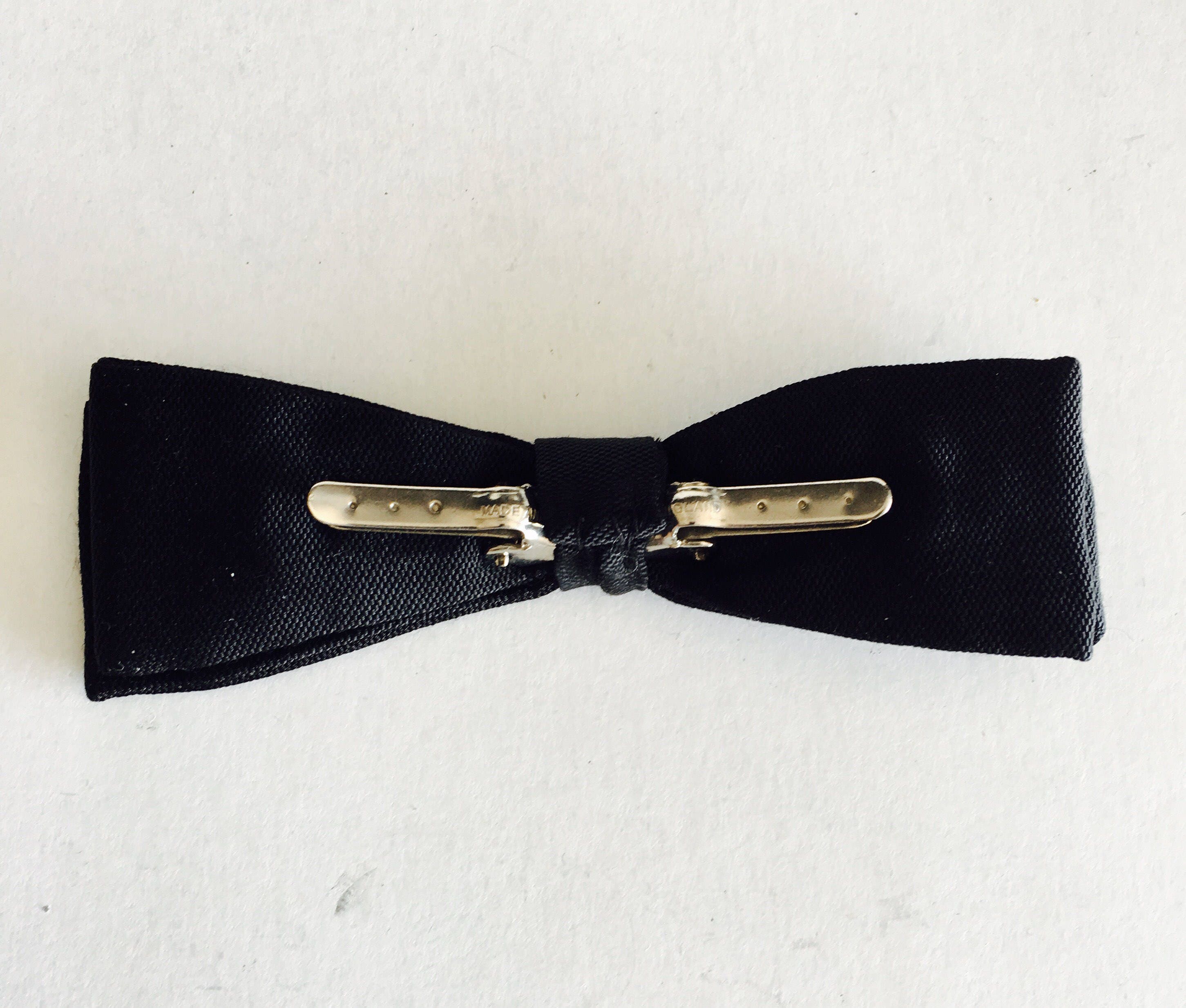 Vintage Black Tenax Bow Clip - Etsy