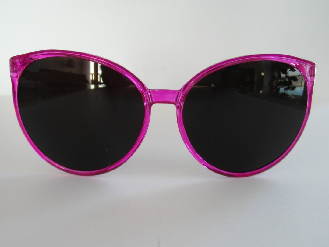Vintage Translucent Fuchsia Cat Eye Sunglasses - Etsy New Zealand