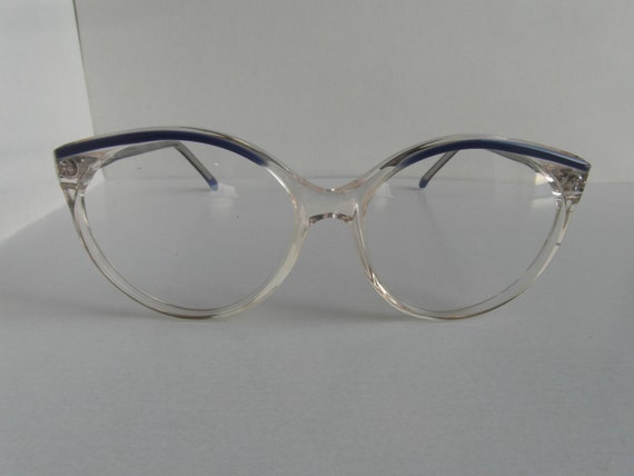 Vintage Crystal Clear & Sapphire Optical Frame | Etsy