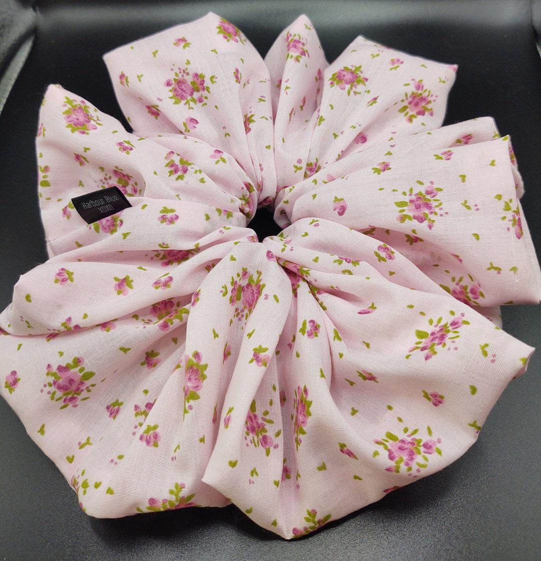 Ballet Pink Floral XXL Scrunchie 9" Diameter Gigantic Jumbo Scrunchies ...