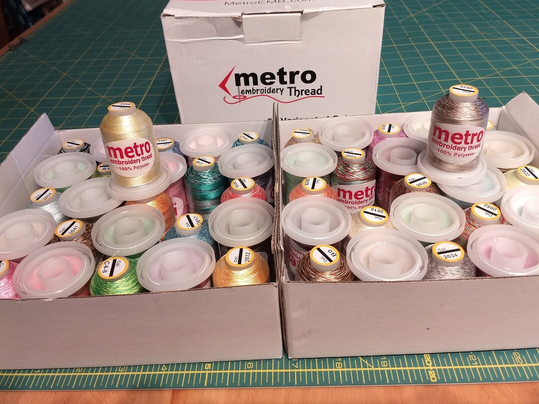 METRO Embroidery Thread, 50 Spools, 1000M, Variegated, 100% Polyester ...