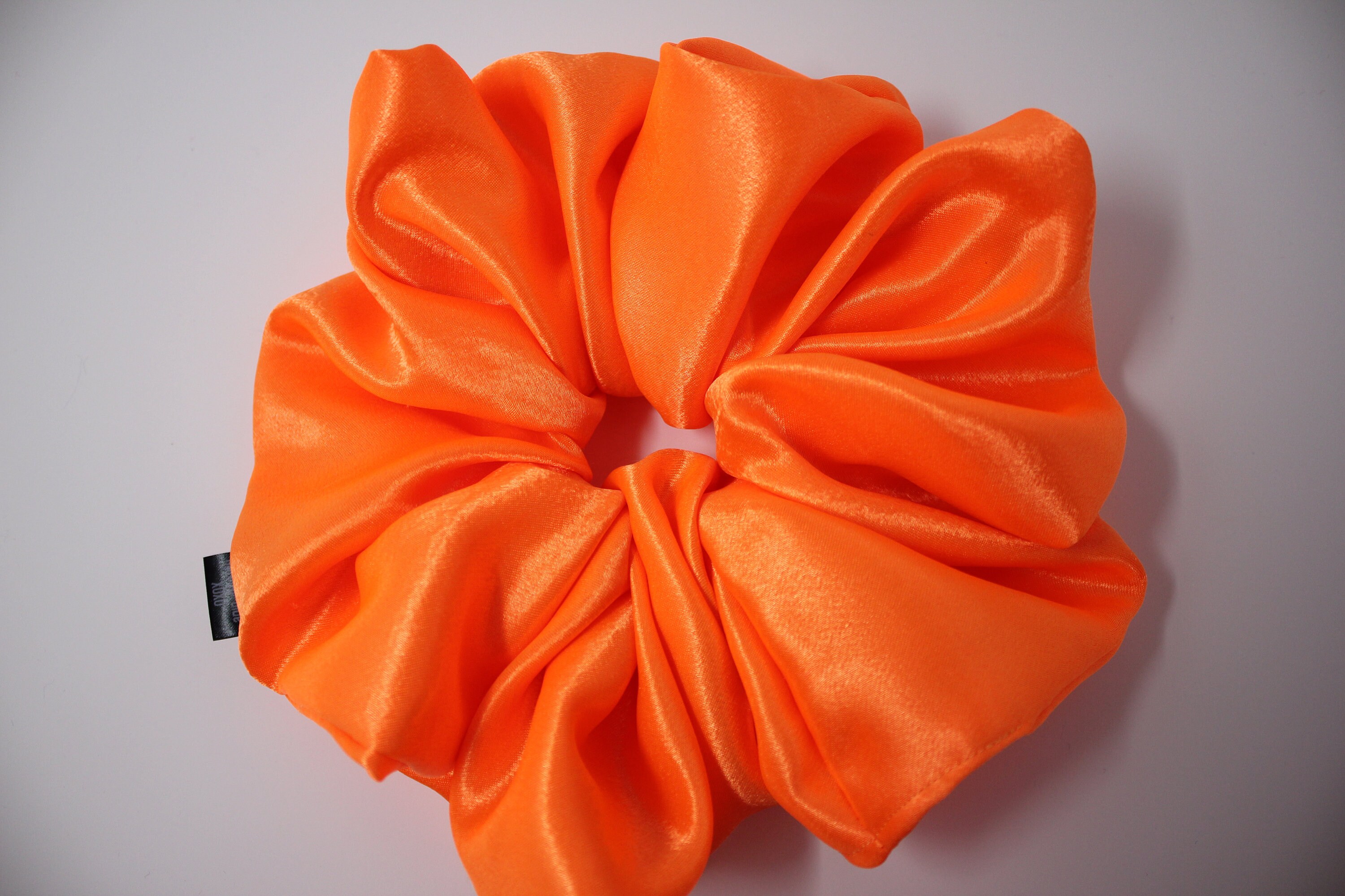 Neon Orange Satin Scrunchie XXL Scrunchie 9 Diameter - Etsy UK