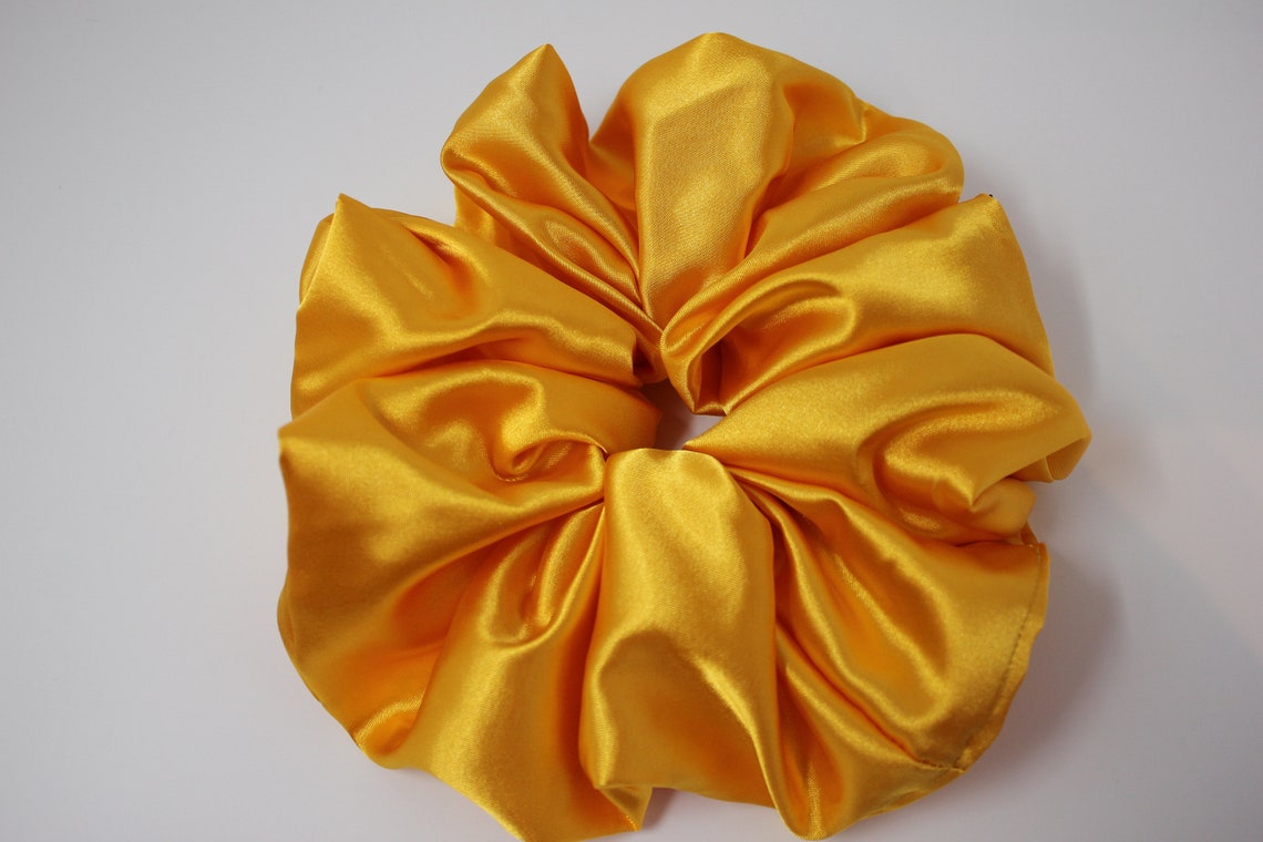 Yellow Satin Scrunchies XXL Scrunchie 9 Diameter Mini - Etsy UK