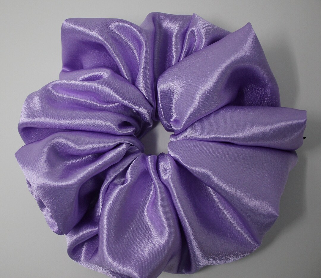 Lilac Textured Satin Scrunchie XXL Scrunchie 9" Diameter Mini 4 ...