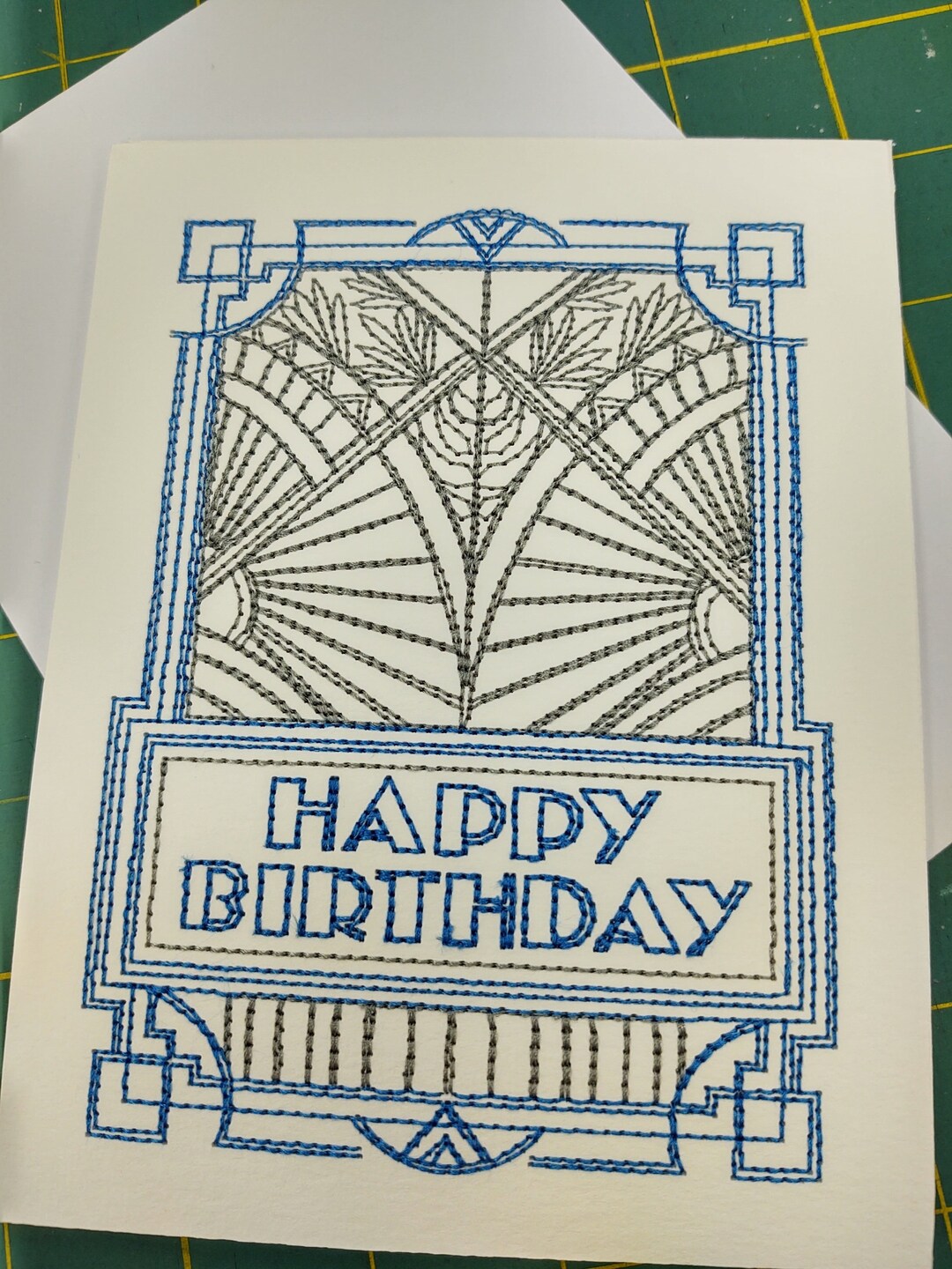 Happy Birthday Card Handcrafted Machine Embroidered Greeting - Etsy