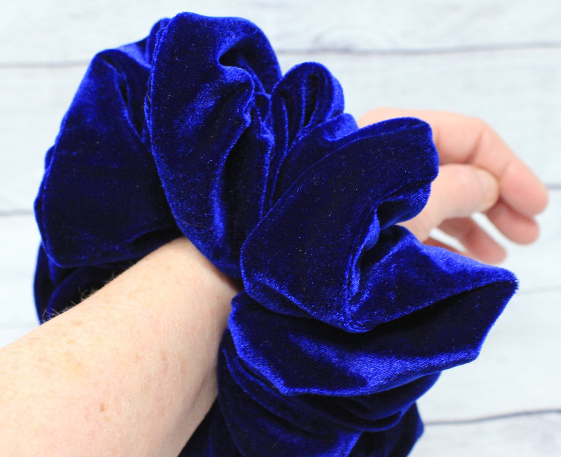 Royal Blue Velvet Scrunchie XXL Scrunchie 9 Diameter - Etsy UK