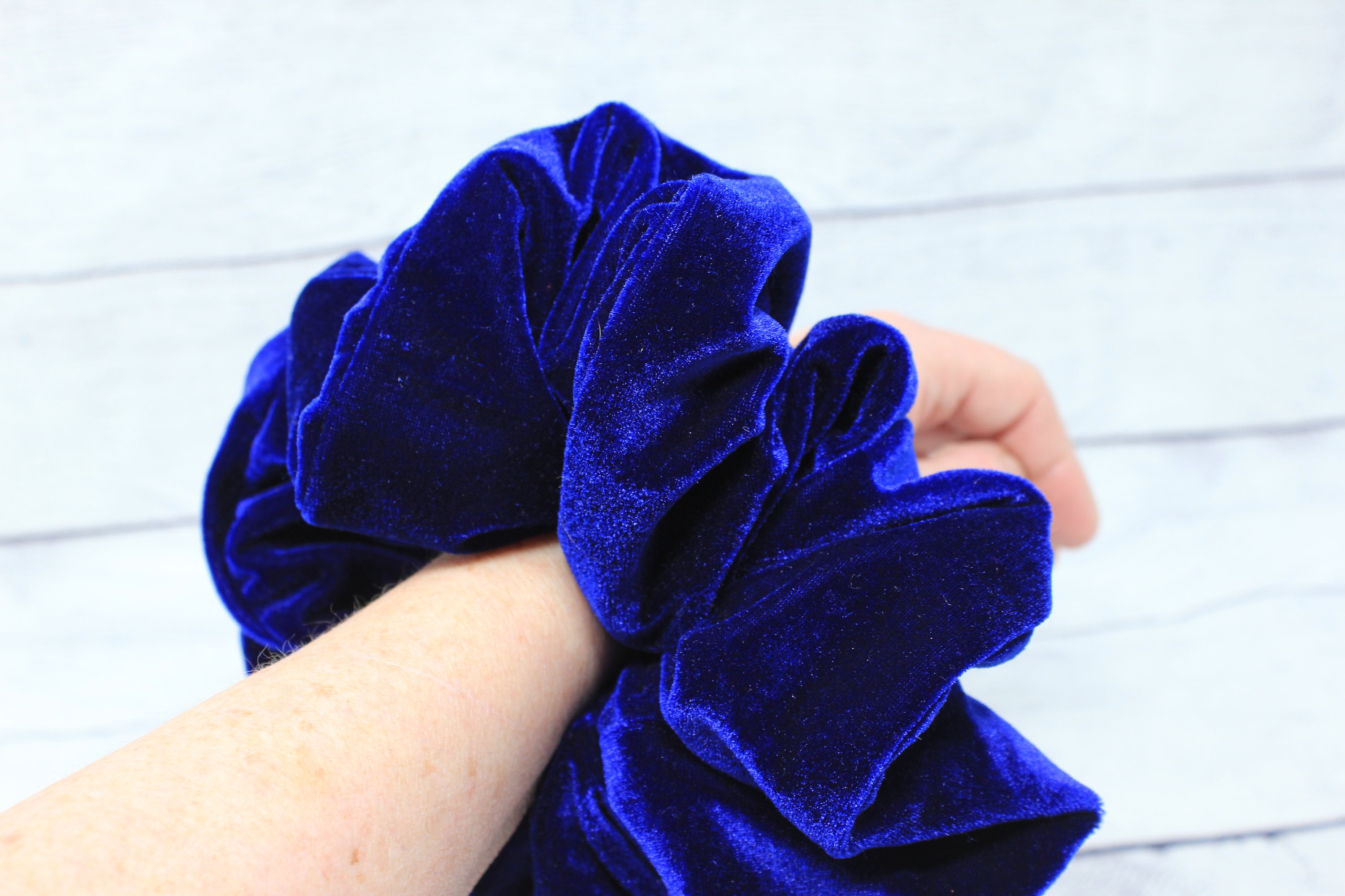 Royal Blue Velvet Scrunchie XXL Scrunchie 9 Diameter - Etsy UK