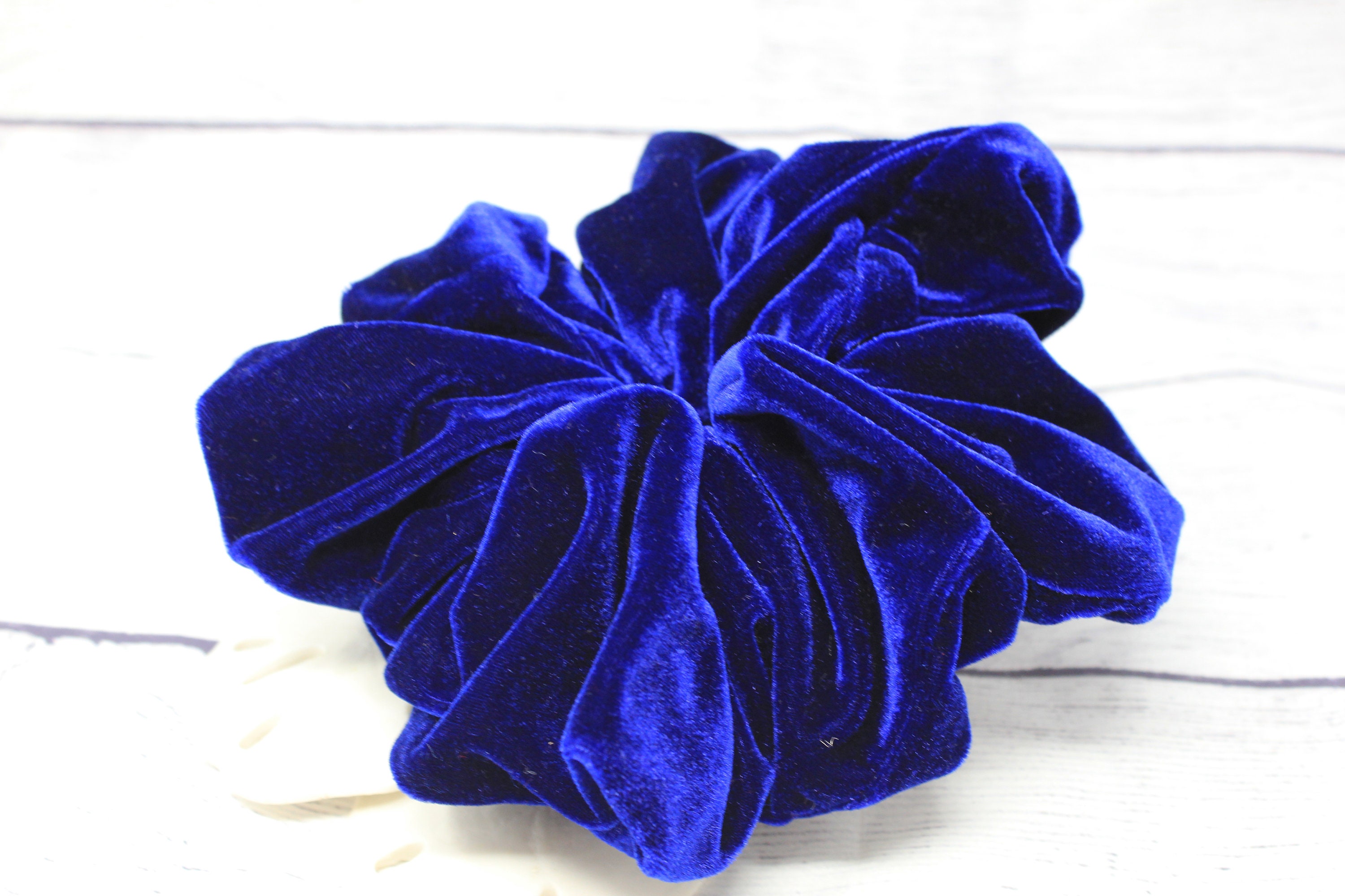 Royal Blue Velvet Scrunchie XXL Scrunchie 9 Diameter - Etsy UK