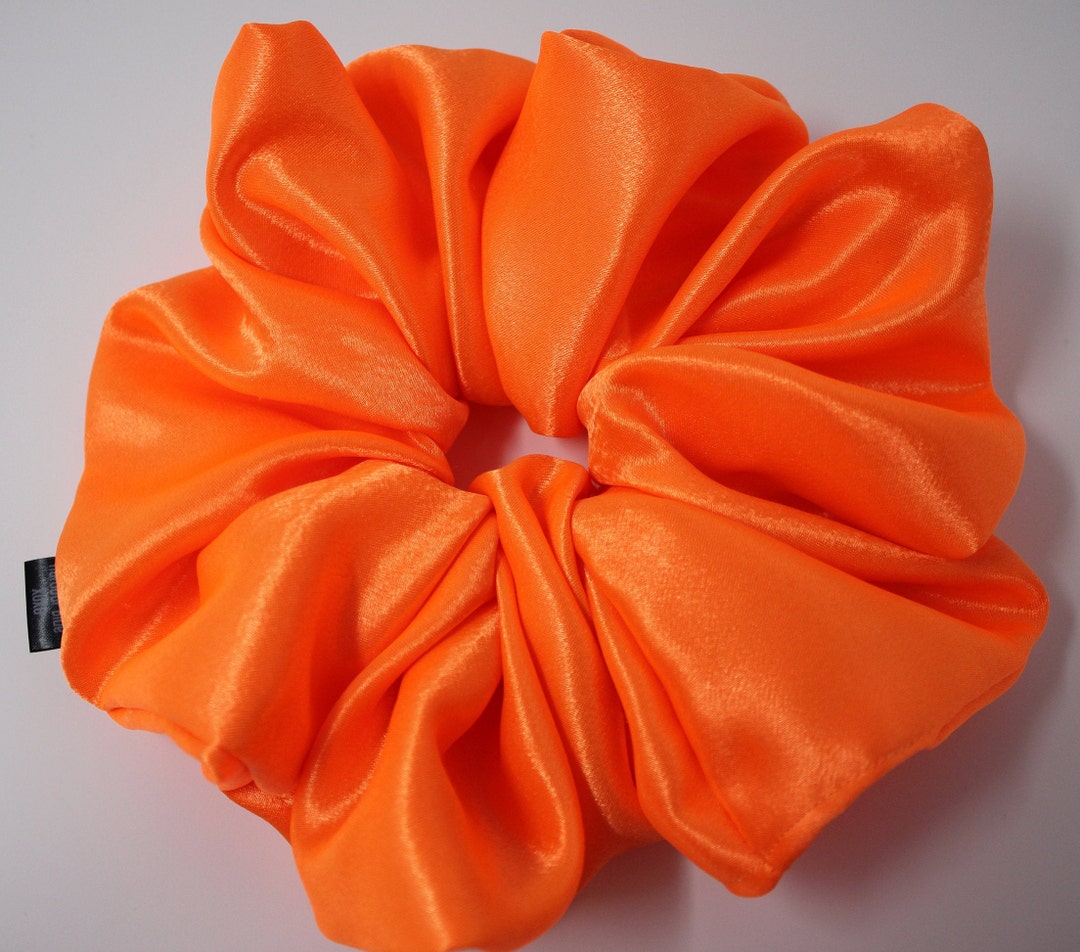Neon Orange Satin Scrunchie XXL Scrunchie 9