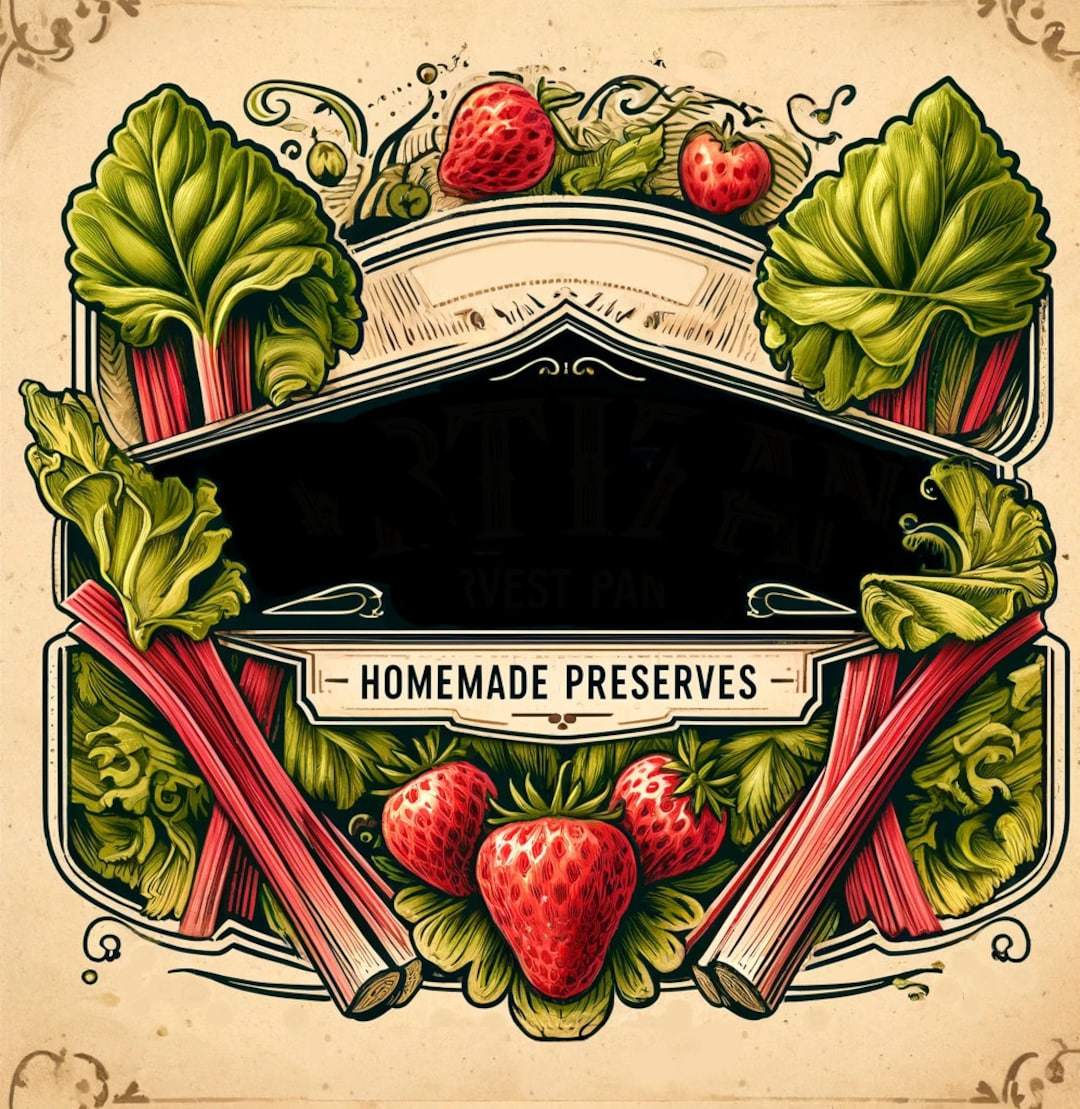 Editable Resizable Jam Labels - Digital Download -rhubarb - Strawberry ...