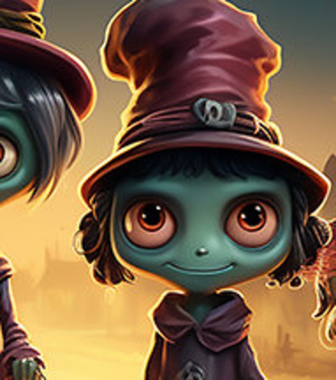 Alien Children Trick or Treating on Halloween Night INSTANT - Etsy