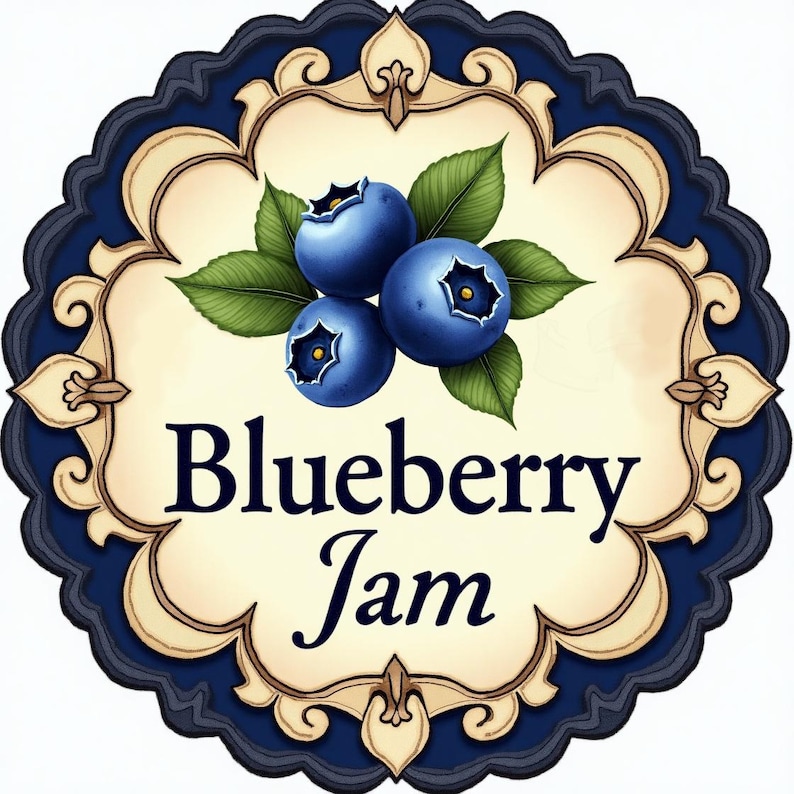 3 - Canning Labels –blueberry Jam Label Templates, Instant Download ...