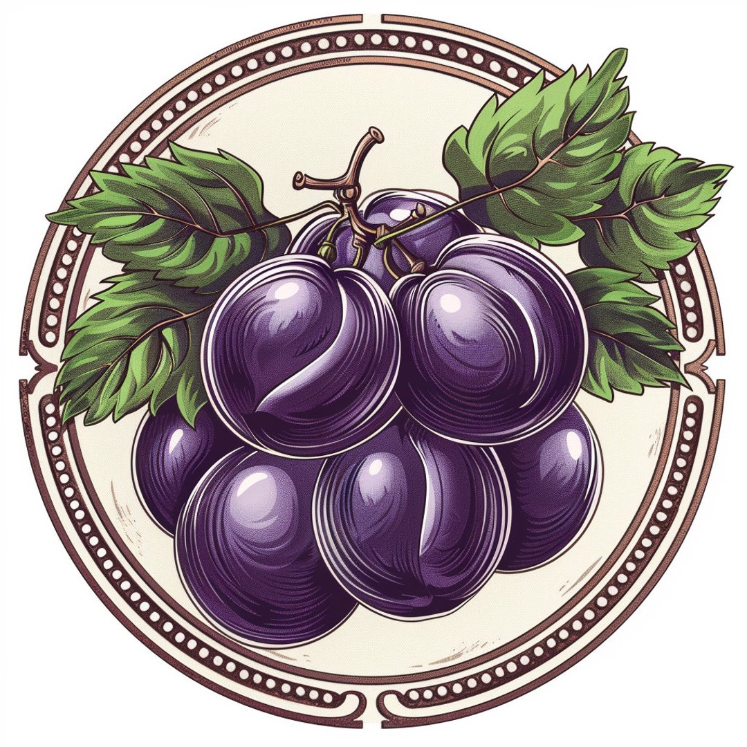Elegant Vintage Victoria Plum Label for Homemade Jams and Preserves ...