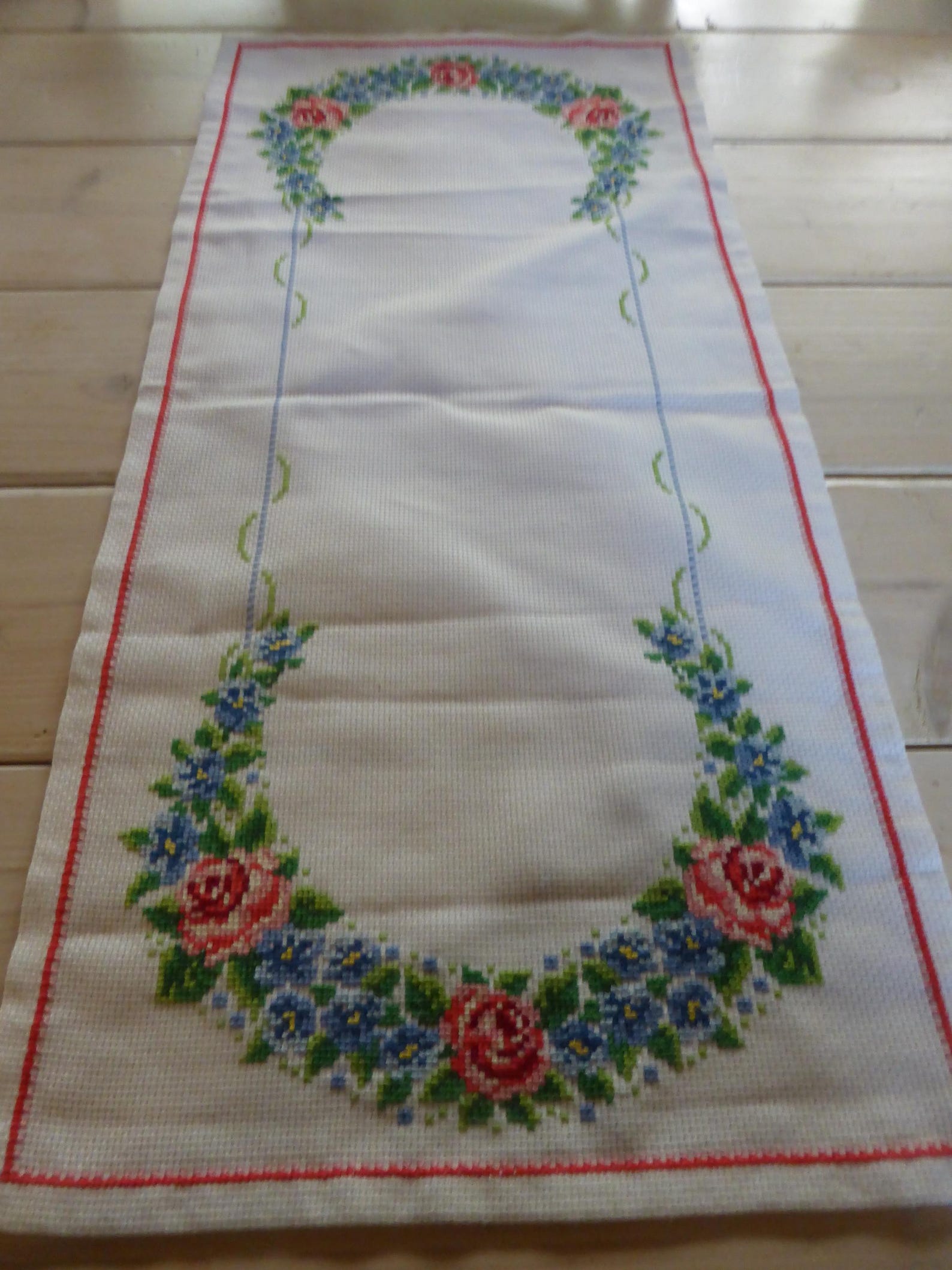 Swedish Rare and Beautiful Hand Embroidered Runner / Unused / Cross ...