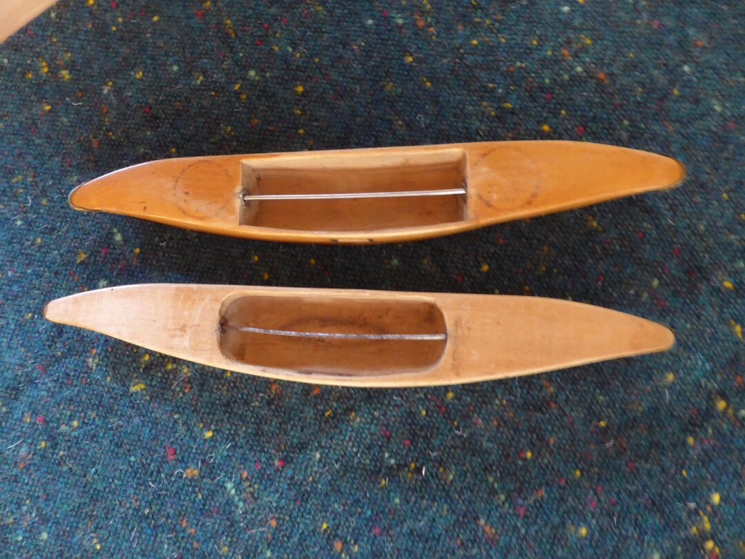 Old Swedish Hand Made Weaving Shuttles in Wood / Set of 2 / Made in ...