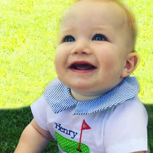 Toddler and Baby Boy Seersucker Golf Bubble or Infant | Etsy