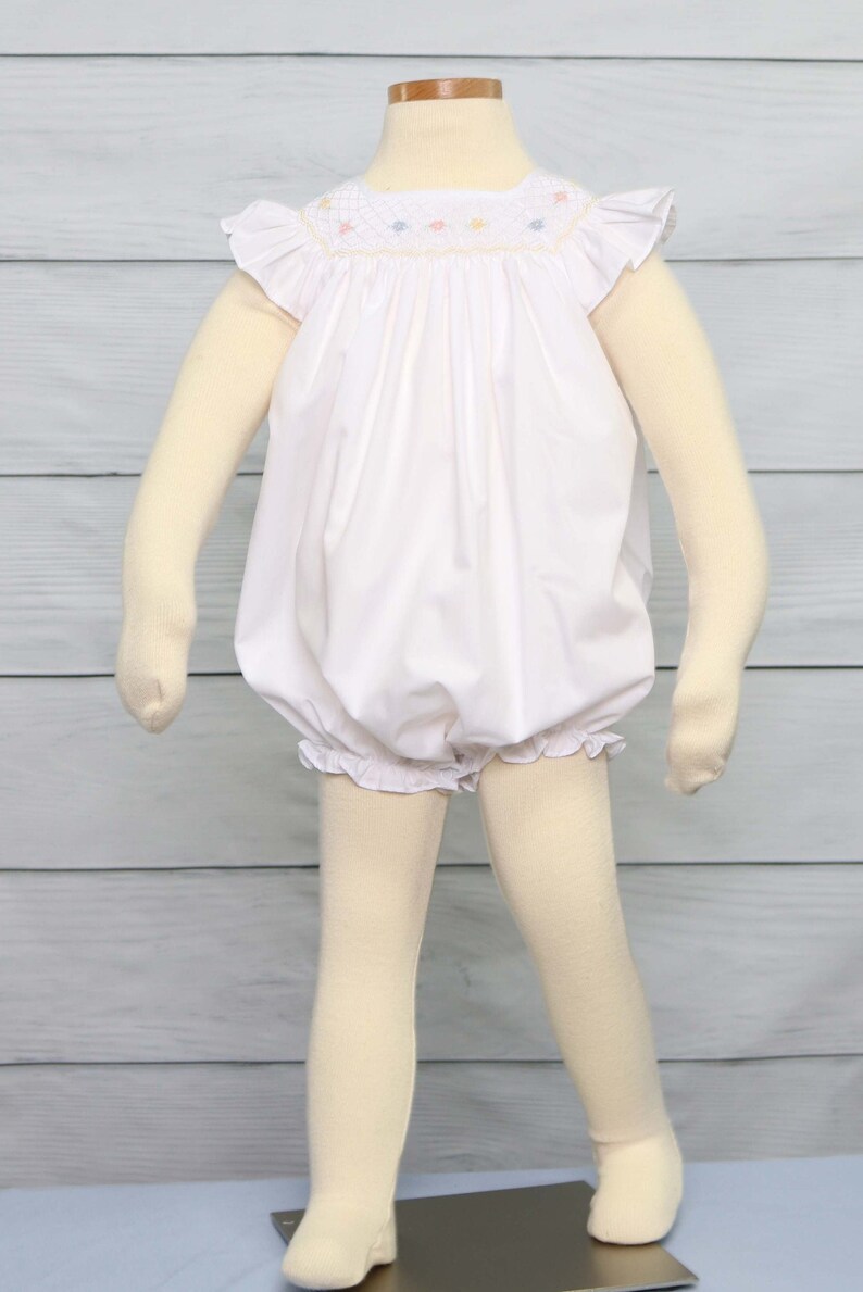 White Smocked Bubble Smocked Bubble Smocked Romper Smocked - Etsy