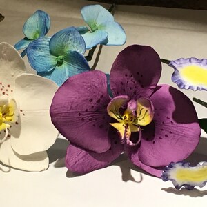 Colorful Floral Cake Toppers With Moth Orchids, Peonies, Roses, Irises ...