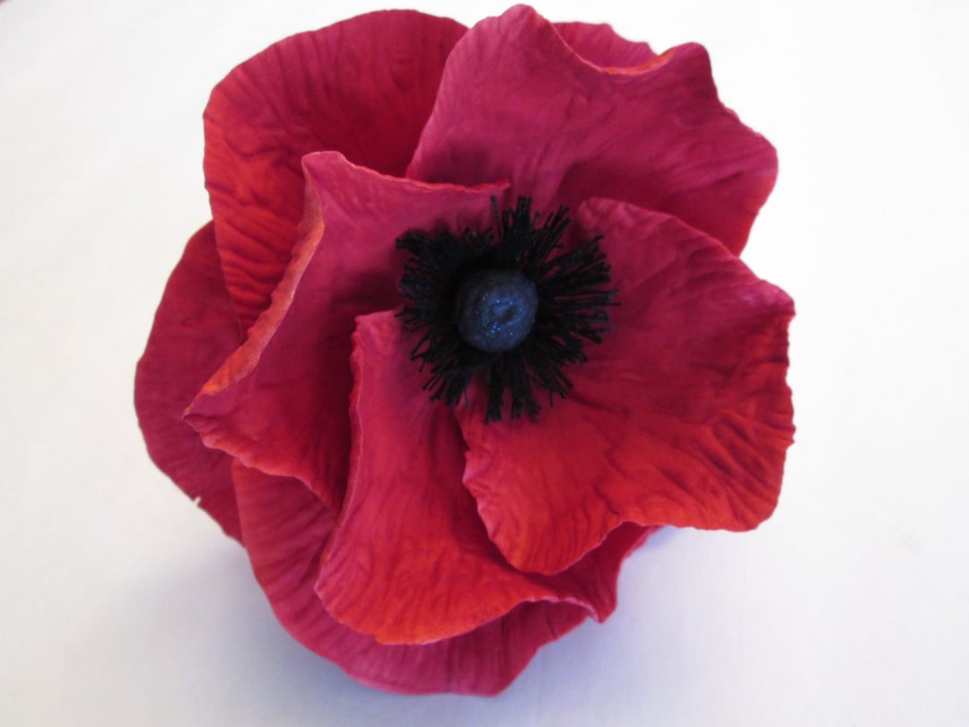 Realistic Poppy Cake Topper Sugar Gum Paste Edible Orange Handmade ...