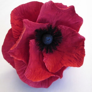 Realistic Poppy Cake Topper Sugar Gum Paste Edible Orange Handmade ...