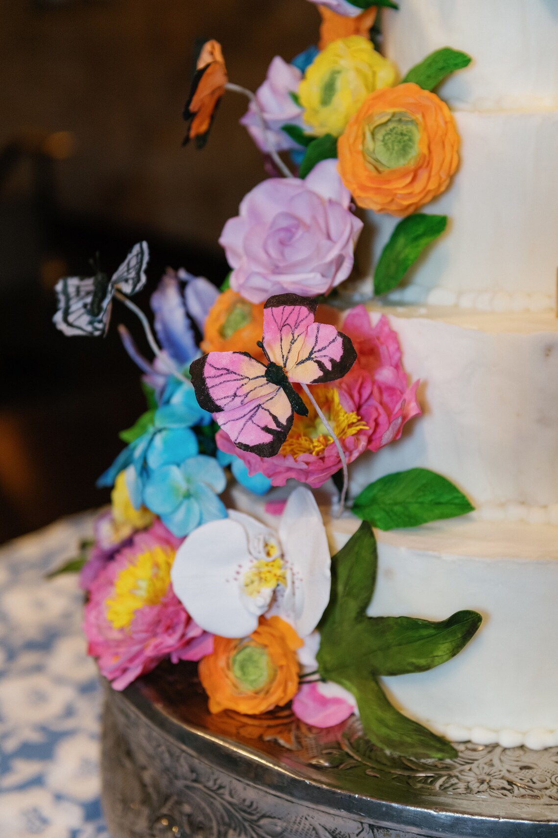 Colorful Floral Cake Toppers With Moth Orchids, Peonies, Roses, Irises ...
