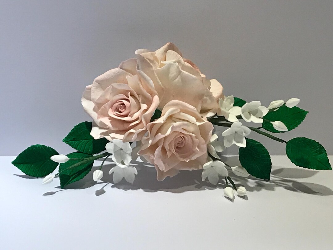 Gumpaste Rose Cake Spray: Sugar Flower Cake Topper, Filler Flowers - Etsy