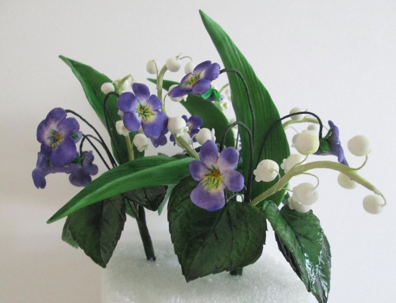 Delicate Violet & Lily of the Valley Sugar Flower Cake Topper - Etsy