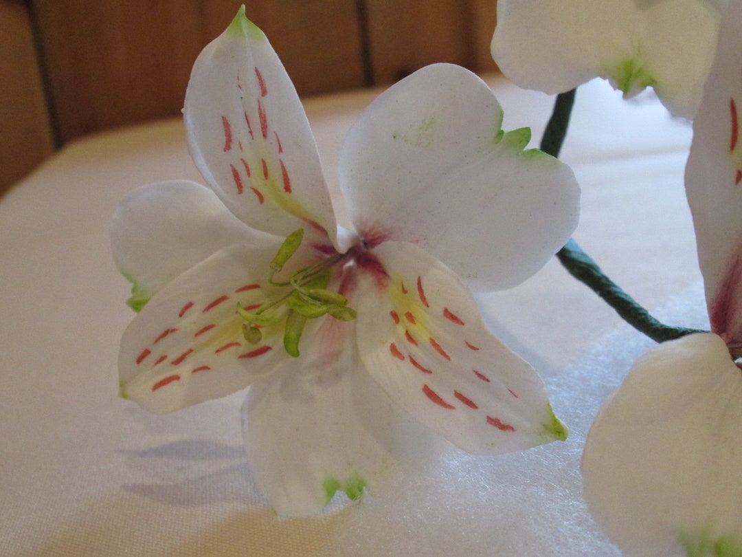 Realistic Alstromeria Sugar Flower Peruvian Lily Gumpaste Flower Cake ...