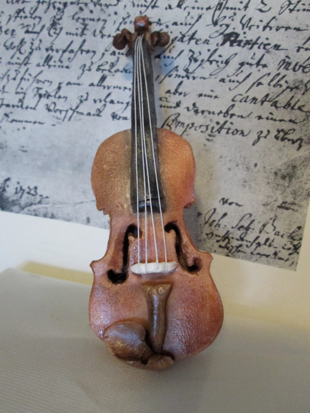 Realistic Violin Cake Topper Gumpaste Sugar Edible Keepsake Instrument ...