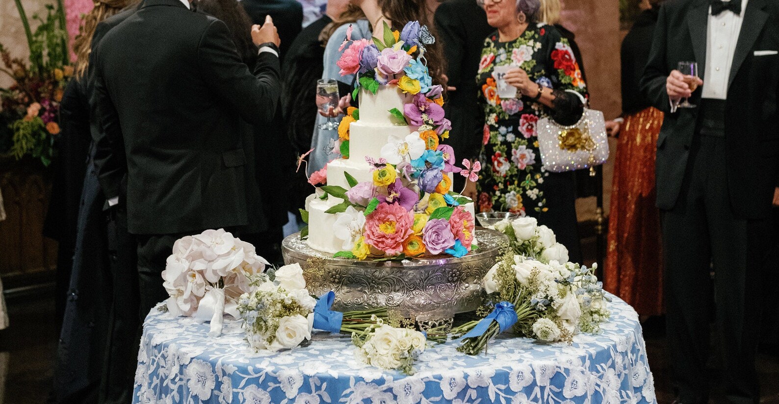 Colorful Floral Cake Toppers With Moth Orchids, Peonies, Roses, Irises ...