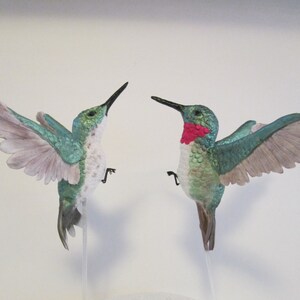 Handmade Hummingbird Cake Topper Ruby Throated Sugar Edible Gum Paste ...