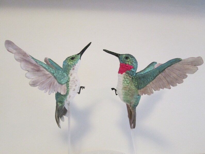 Handmade Hummingbird Cake Topper Ruby Throated Sugar Edible - Etsy