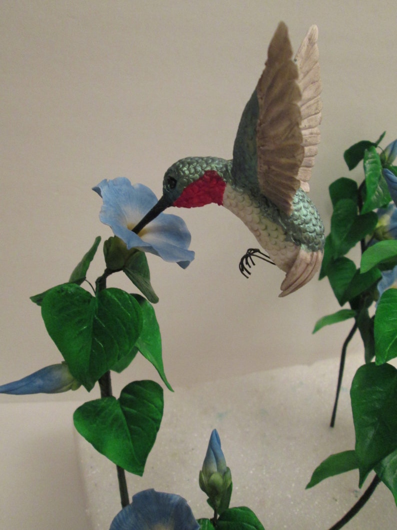 Handmade Hummingbird Cake Topper: Edible Gumpaste Bird & Flowers - Etsy