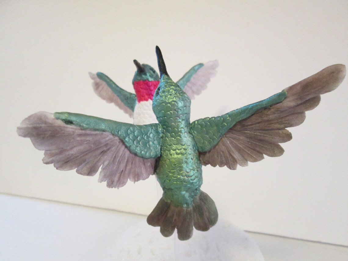 Handmade Hummingbird Cake Topper Ruby Throated Sugar Edible | Etsy