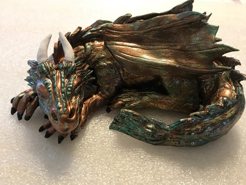 Hand Sculpted Polymer Clay Dragon Cake Topper: Keepsake Figurine - Etsy