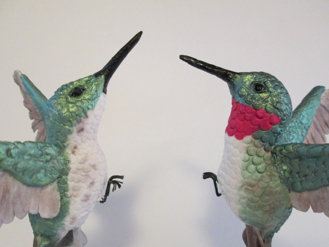 Handmade Hummingbird Cake Topper Ruby Throated Sugar Edible | Etsy