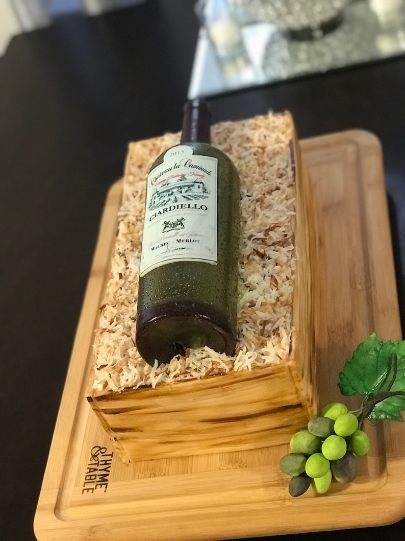 Handmade Wine Bottle Cake Topper Grapes Sugar Edible - Etsy