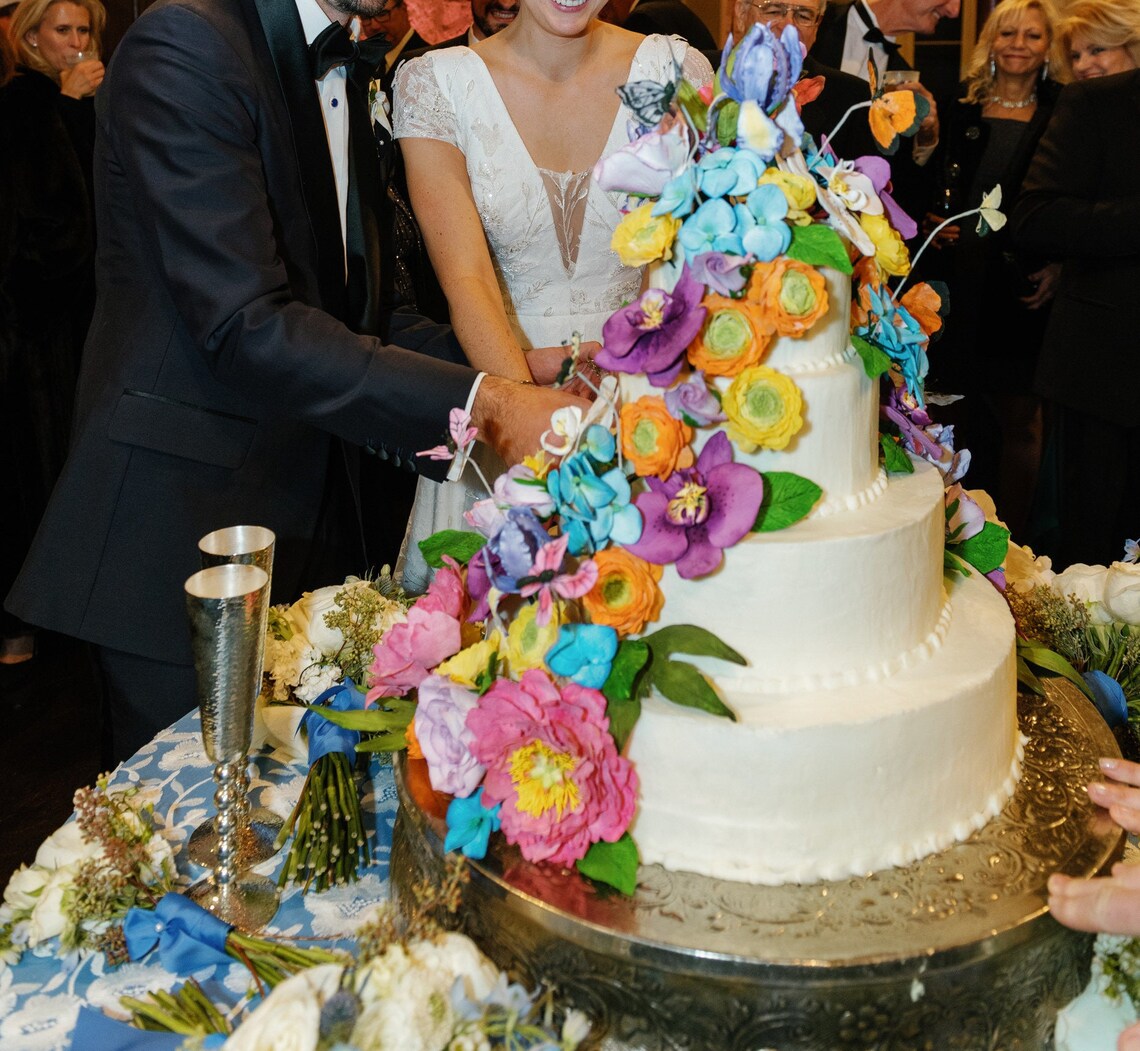 Colorful Floral Cake Toppers With Moth Orchids, Peonies, Roses, Irises ...