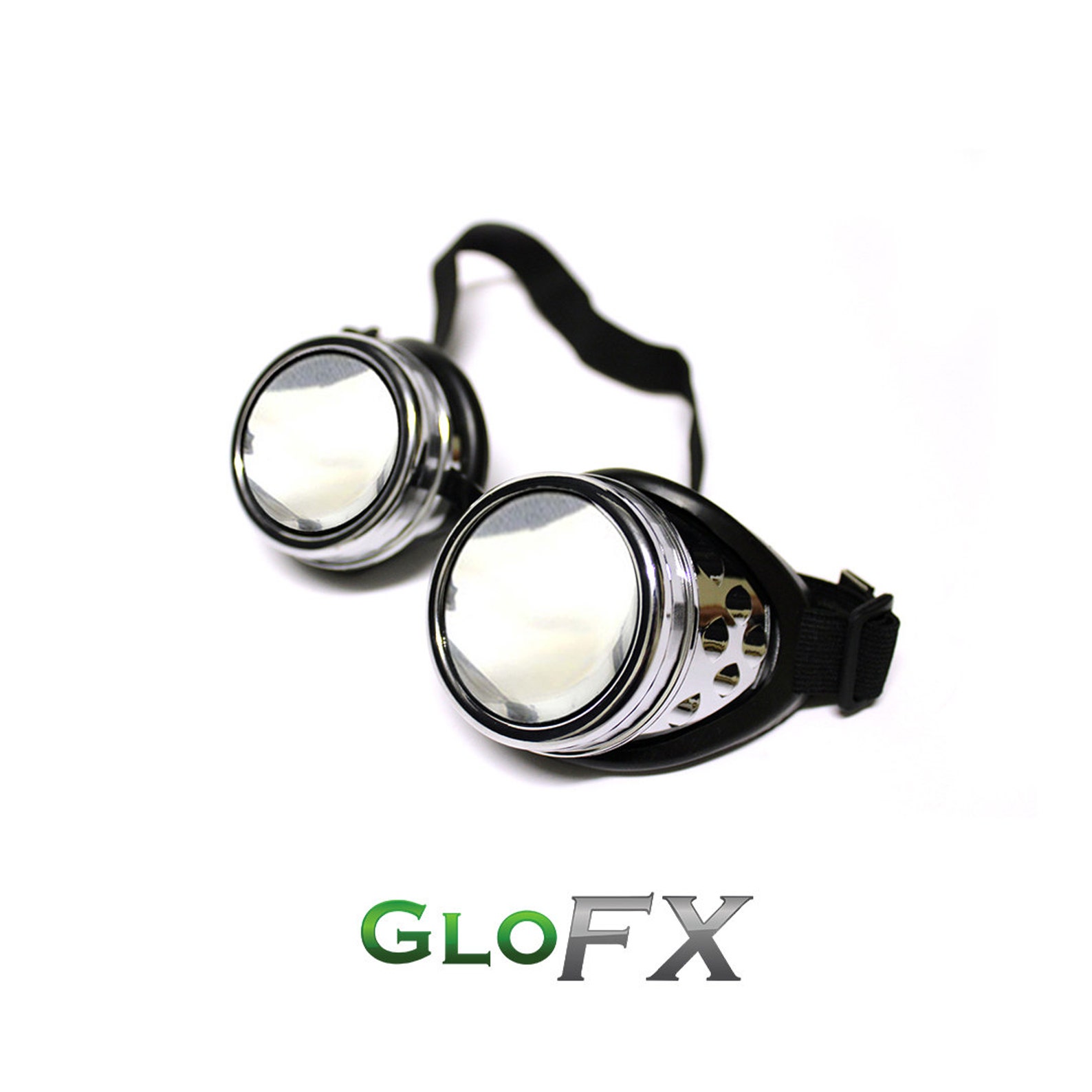 Glofx Chrome Diffraction Padded Goggles Glasses Classic Vintage Modern ...