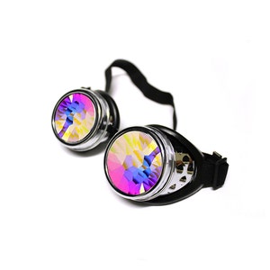 Glofx Kaleidoscope + Diffraction Padded Goggles Real Glass ...