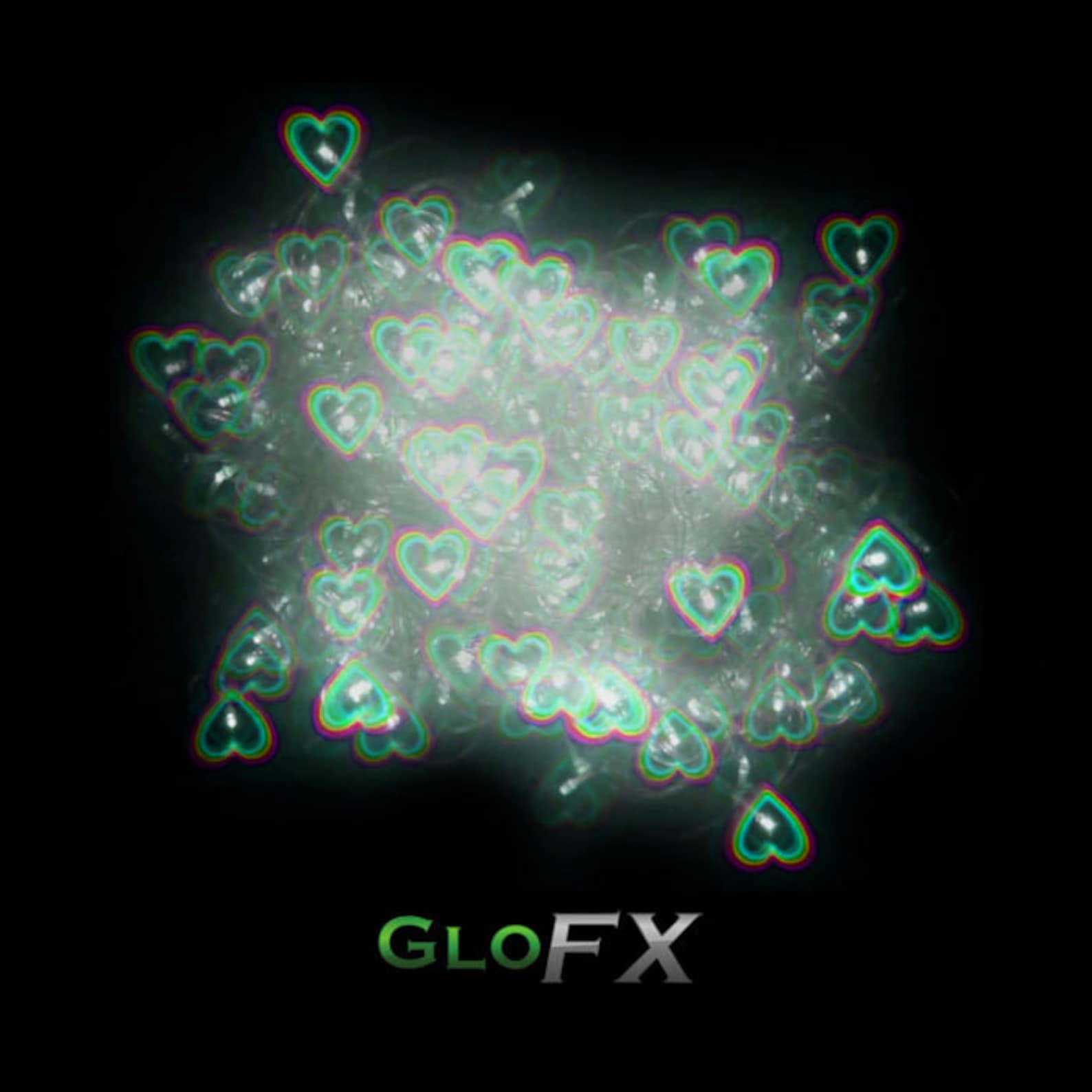 Glofx Heart Effect Diffraction Glasses Black True-flex Plastic Frame ...