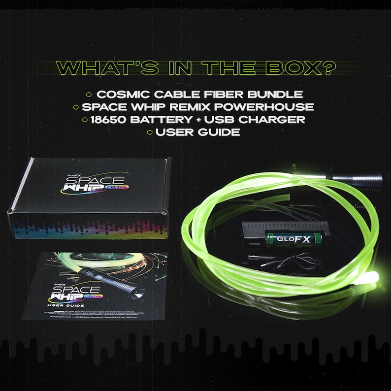 Glofx Cosmic Cable PROGRAMMABLE LED Fiber Optic Whip 6 Ft | Etsy