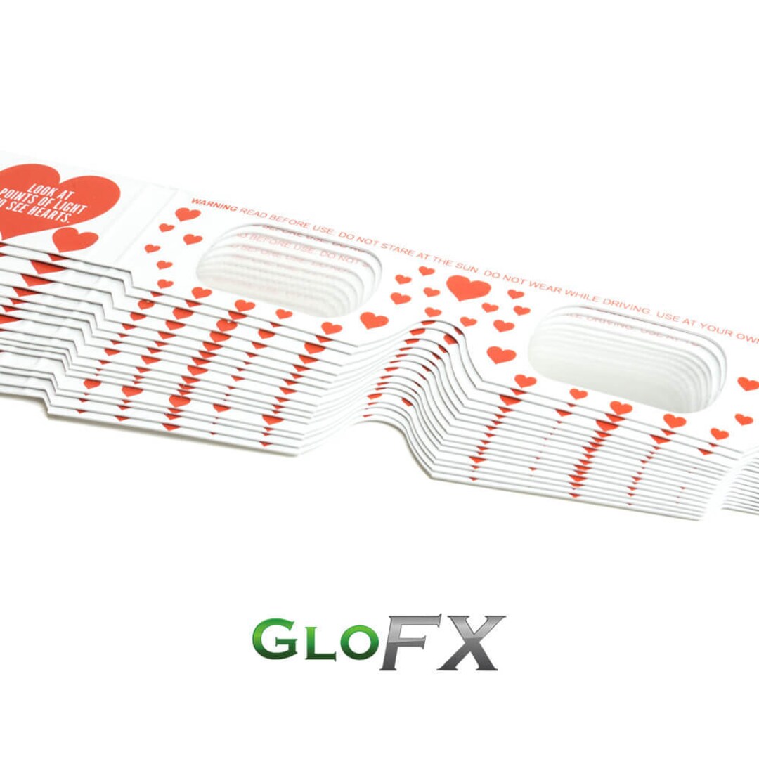 10 Pack - Glofx Heart Effect Paper Cardboard Diffraction Glasses - Fun ...